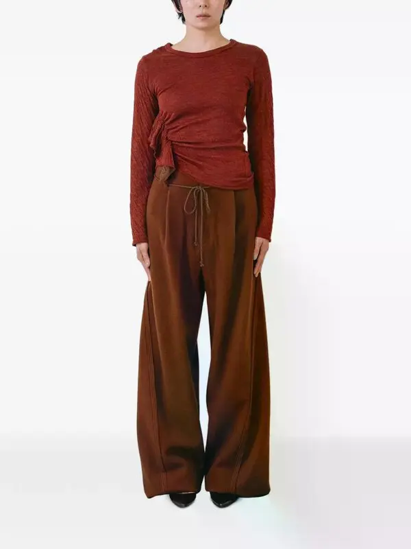 MULLER OF YOSHIOKUBO Mellow Belted Side-line Trousers - Brown