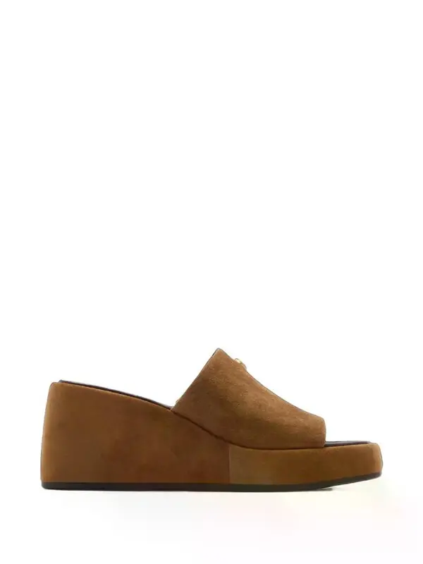 COACH Suede Wedge Sandals