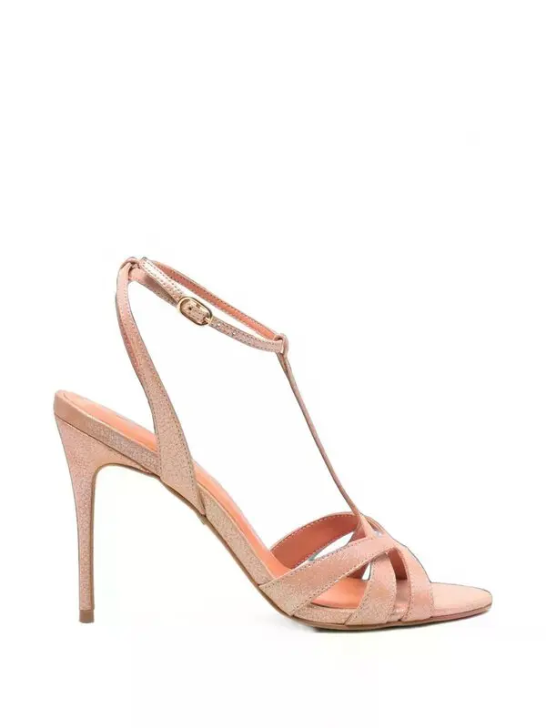 ANDREA CARRANO T-bar Crackled-effect Sandals