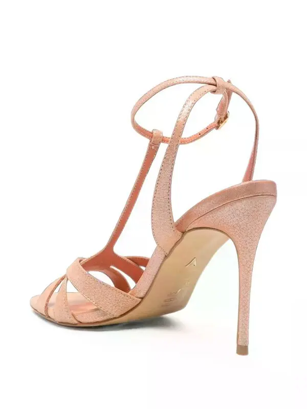 ANDREA CARRANO T-bar Crackled-effect Sandals
