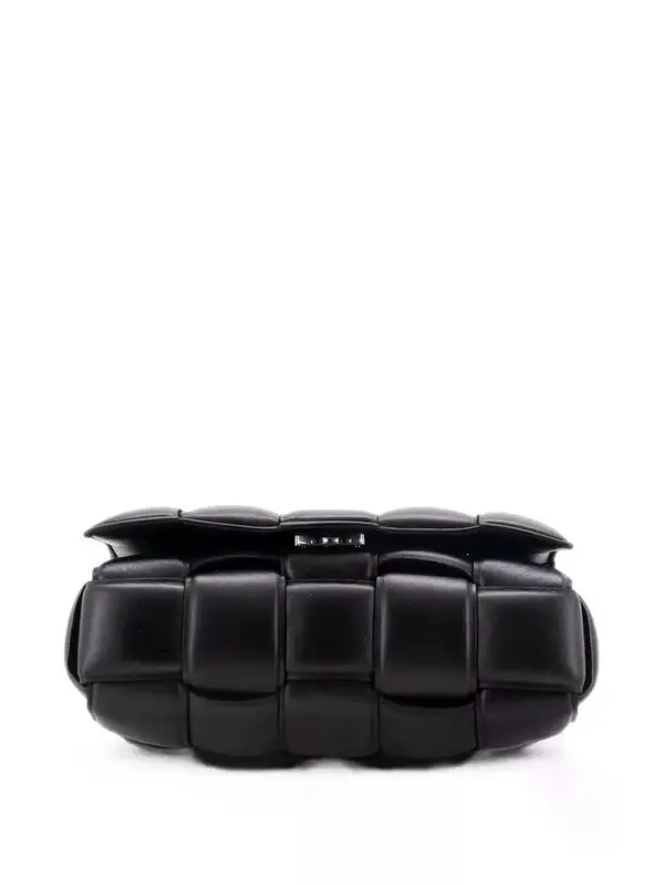 Bottega Veneta Cassette Chain Padded Maxi Intrecciato Leather Crossbody Bag - Black