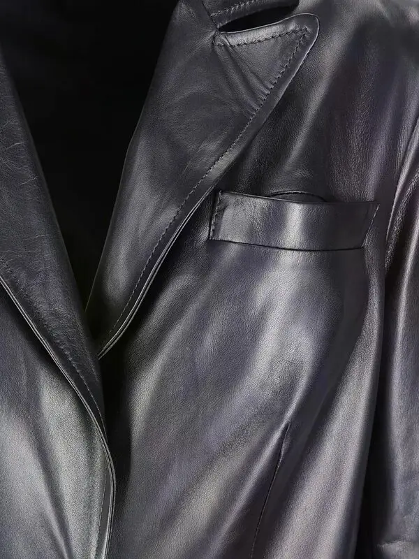 SALVATORE SANTORO Leather Single-breasted Coat