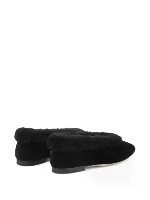 JIMMY CHOO Margot Shearling-trim Ballet Flats