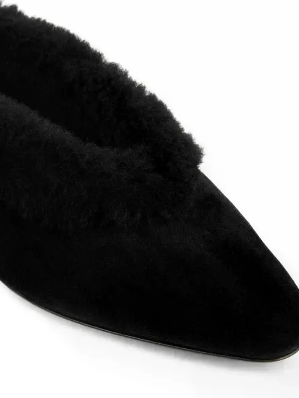 JIMMY CHOO Margot Shearling-trim Ballet Flats