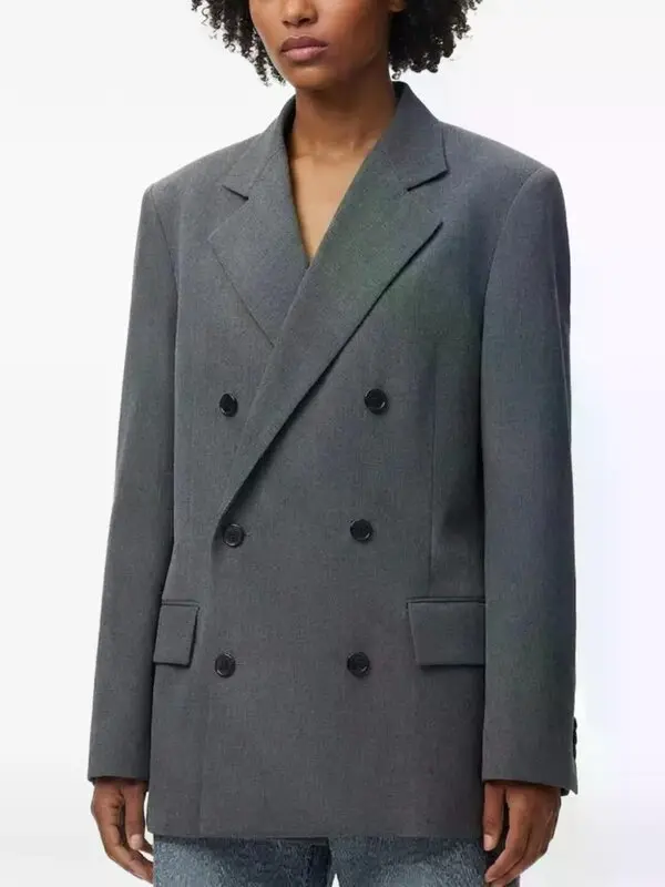 Loewe Double-breasted Knitted-collar Blazer