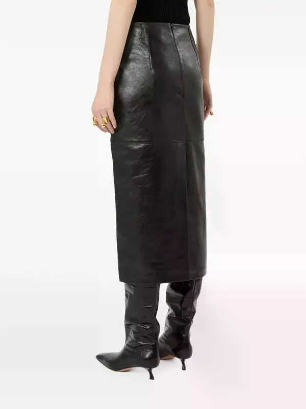Sportmax Leather Midi Skirt