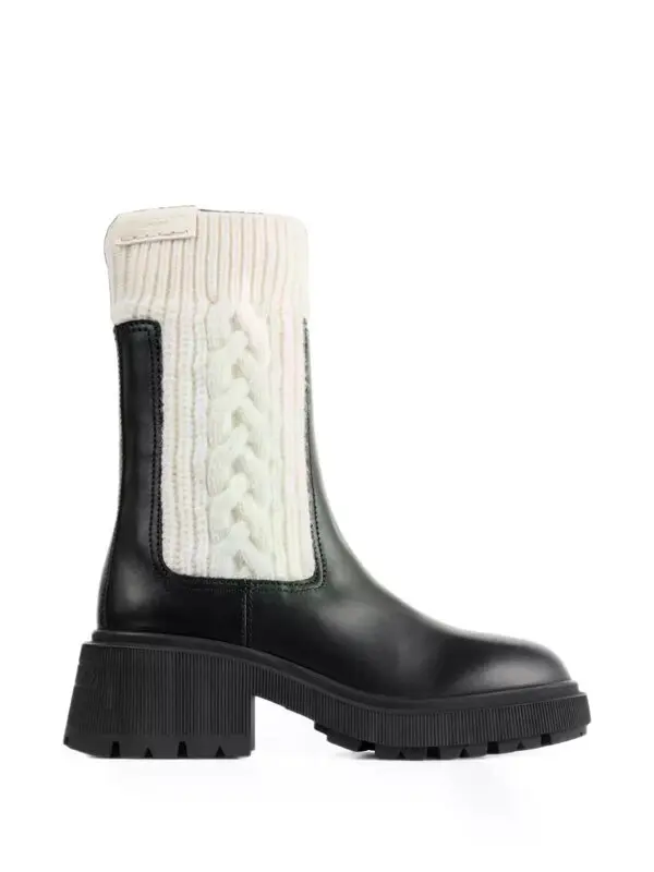 JIMMY CHOO Tamia Cable-knit Panel Boots