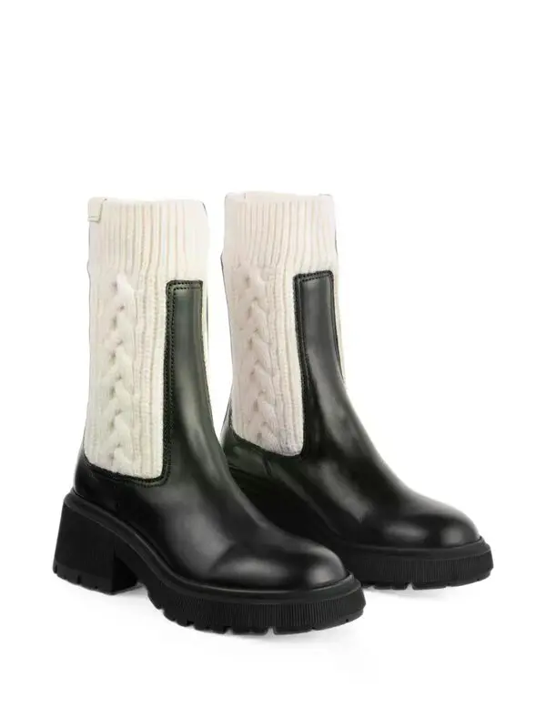 JIMMY CHOO Tamia Cable-knit Panel Boots
