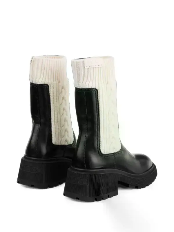 JIMMY CHOO Tamia Cable-knit Panel Boots