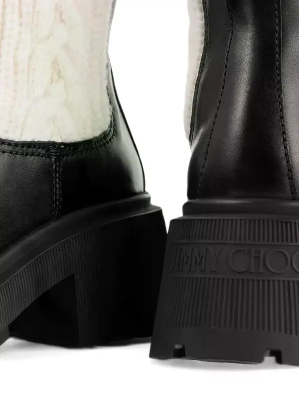 JIMMY CHOO Tamia Cable-knit Panel Boots
