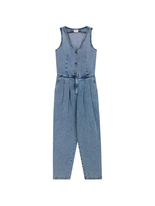 FAVORITE PEOPLE Old Bike Pleated Denim Jumpsuit