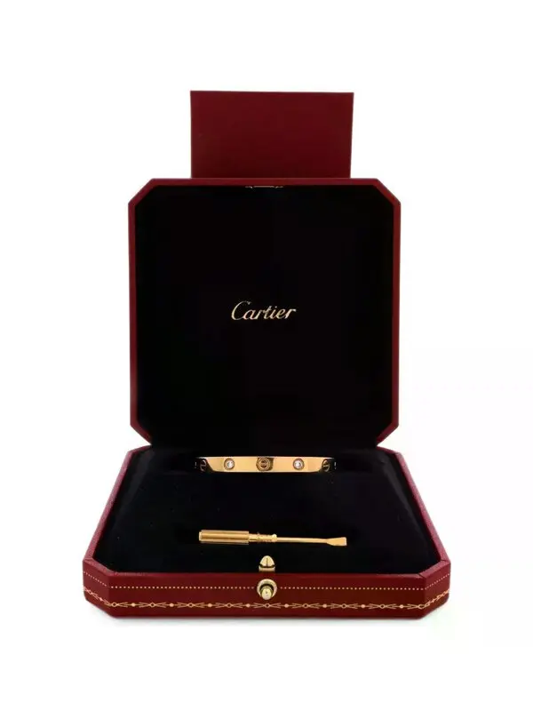 Cartier Love 4 Diamond 18k Yellow With Diamonds Bracelet