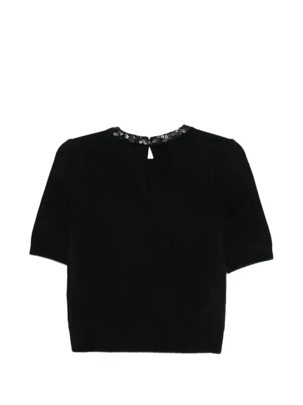 SEMICOUTURE Sequin-embellished Short-sleeve T-shirt