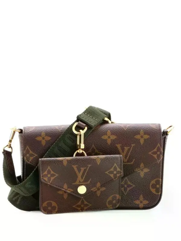 LOUIS VUITTON Felicie Strap & Go Handbag Monogram Canvas Crossbody Bag - Brown