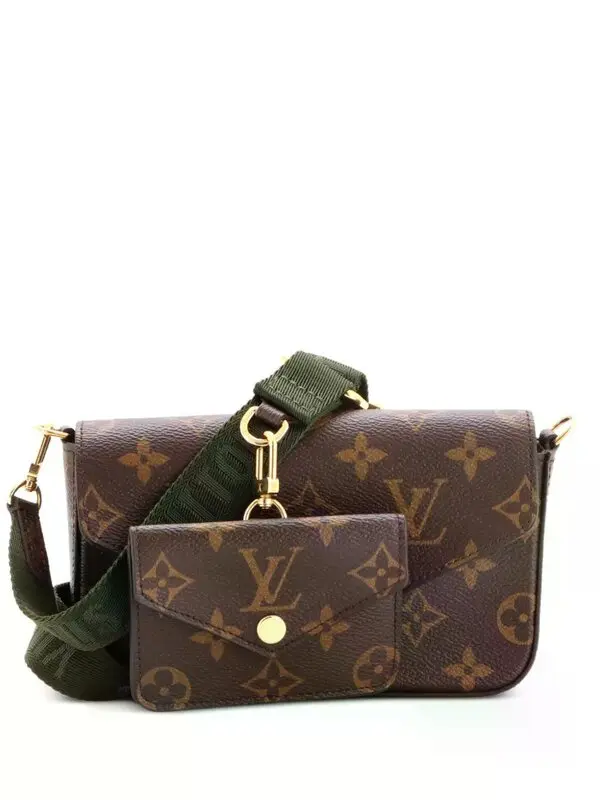LOUIS VUITTON Felicie Strap & Go Handbag Monogram Canvas Crossbody Bag - Brown
