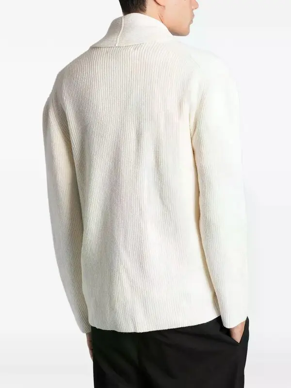 BALLANTYNE Ribbed-knit Shawl-collar Cardigan