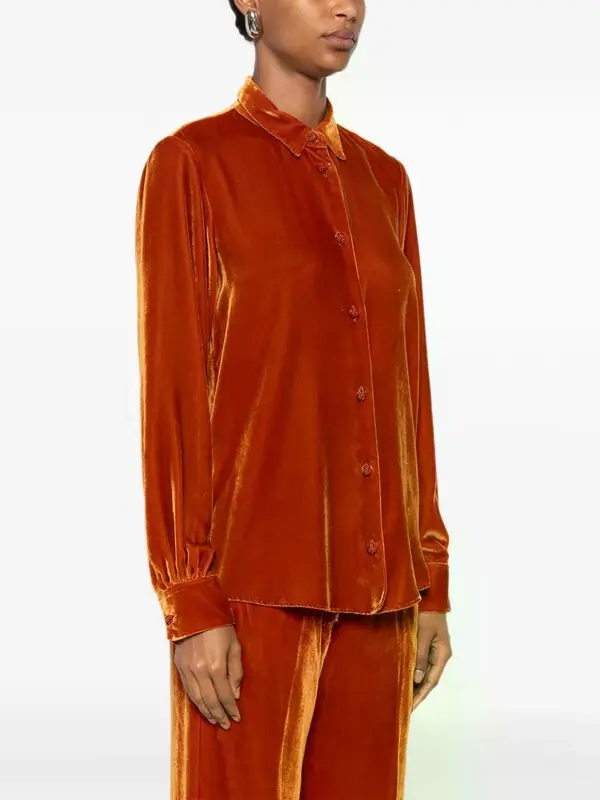 FORTE_FORTE Velvet Knot-button Blouse
