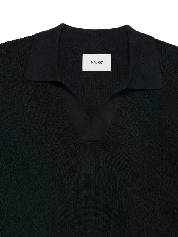 Nn07 Ribbed-knit Polo Sweater