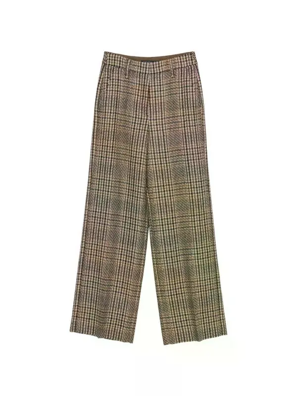 LUISA CERANO Check Wide-leg Trousers