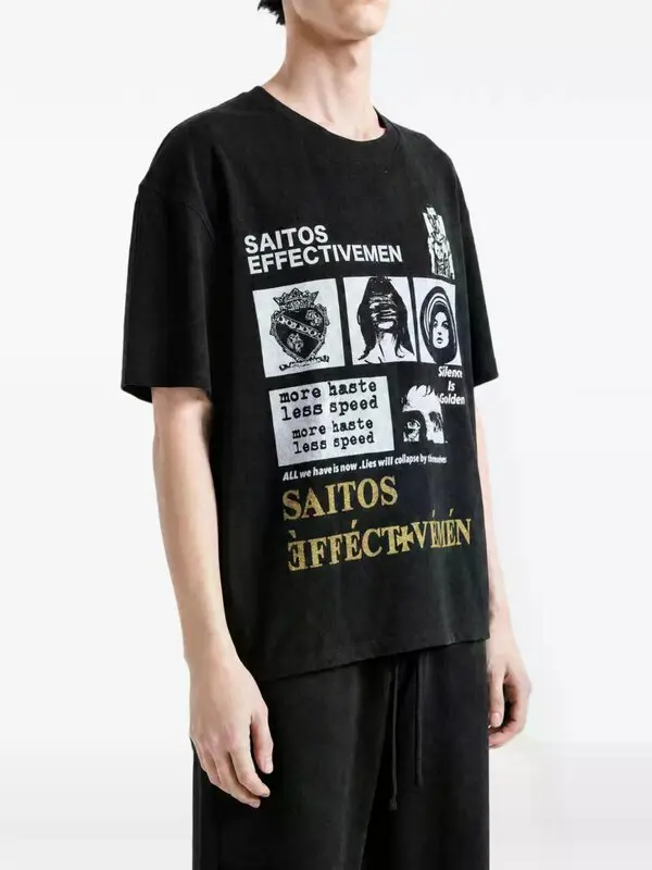 SAITOS Terry Collage Graphic-print T-shirt