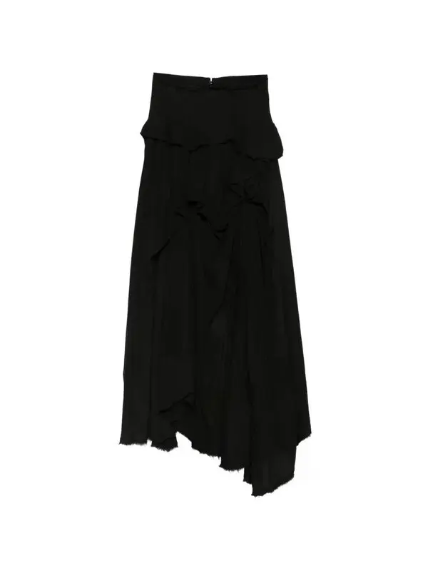 MARC LE BIHAN Ruffled Frayed Skirt