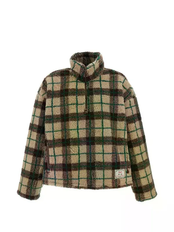 FOUND Check-print Fleece Sweatshirt