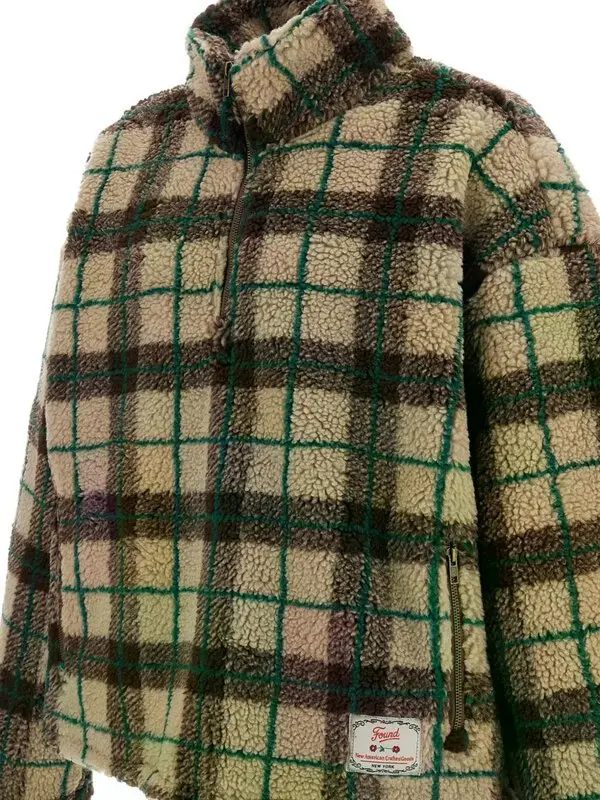 FOUND Check-print Fleece Sweatshirt