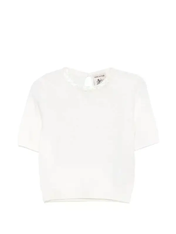 SEMICOUTURE Sequin-embellished Short-sleeve T-shirt