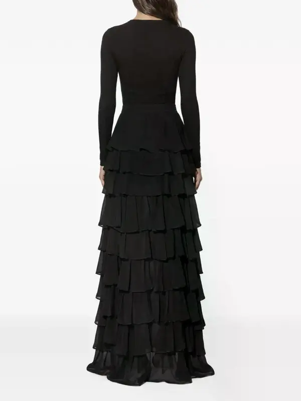 Elisabetta Franchi Skirt In Georgette Fabric With Flounces