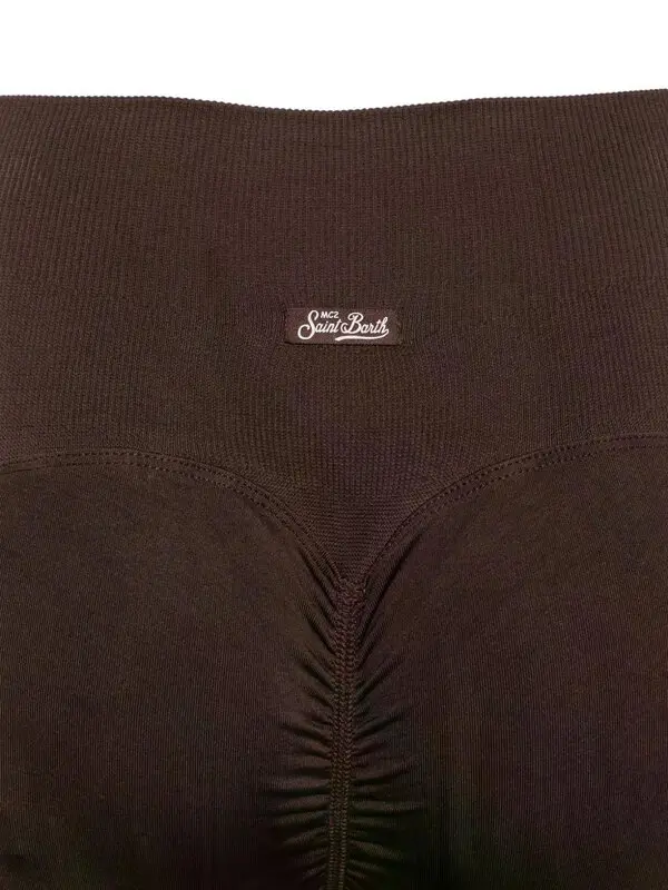 MC2 SAINT BARTH Vega Ruched Logo-patch Leggings