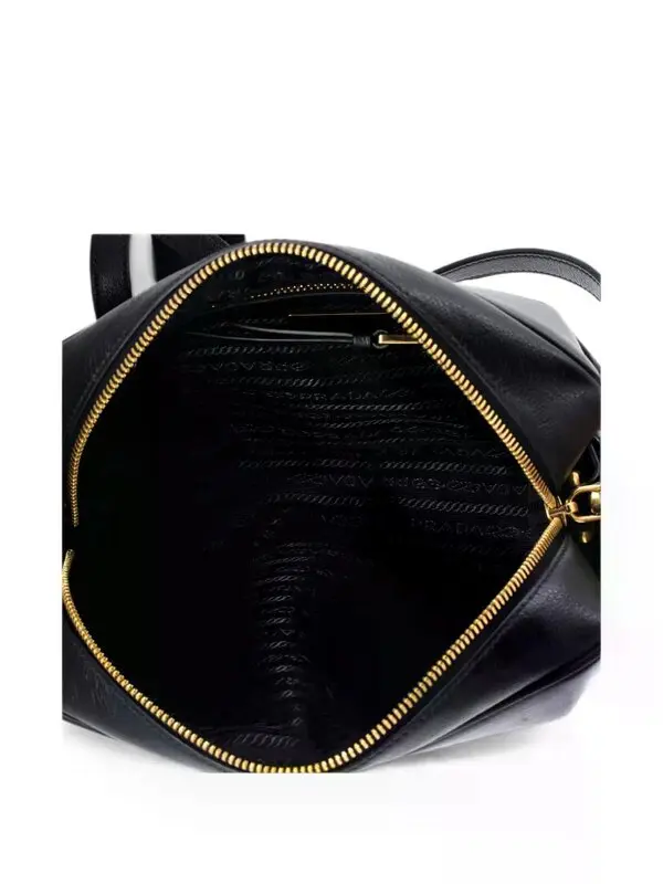 Prada Logo Camera Bag Embossed Leather Small Crossbody Bag