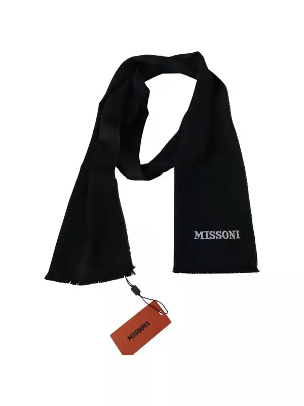 Missoni Logo-embroidered Fringed Scarf