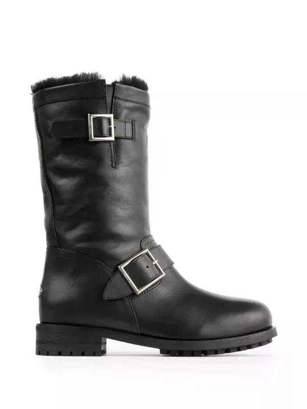 JIMMY CHOO Biker Mid Buckle-strap Boots