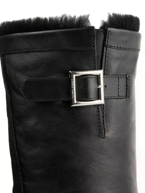 JIMMY CHOO Biker Mid Buckle-strap Boots
