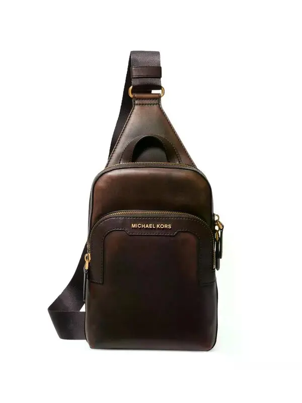 Michael Kors Hudson Medium Burnished Leather Sling Bag - Brown