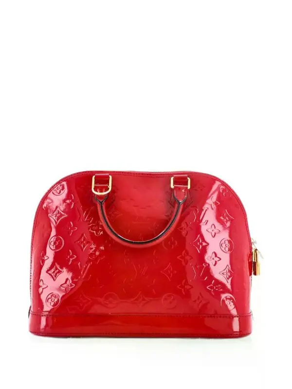 LOUIS VUITTON Alma Handbag Monogram Vernis Pm Satchel - Red