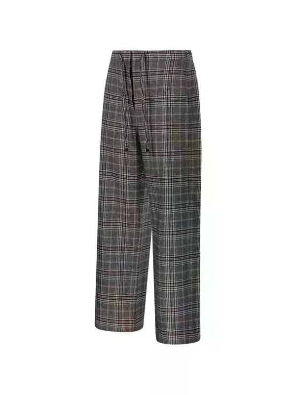 Max Mara Check-pattern Drawstring Trousers