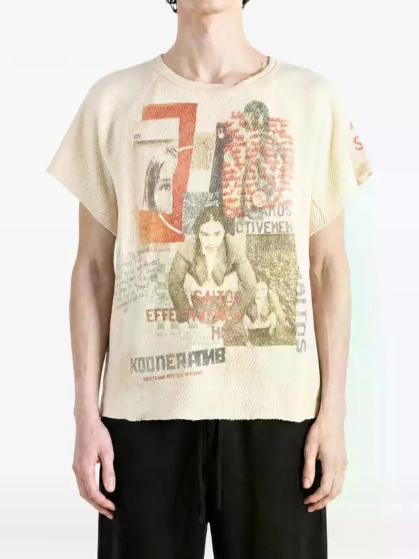 SAITOS Waffle Mess Graphic-print T-shirt