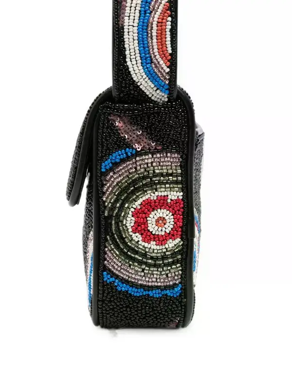 Staud Tommy Bead-embellished Shoulder Bag - Black