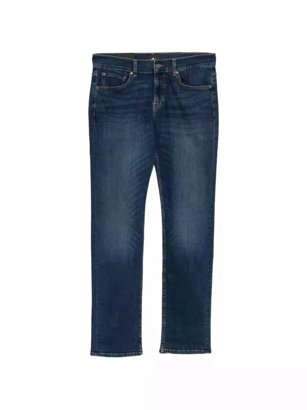 7 For All Mankind Faded-effect Whiskered Jeans