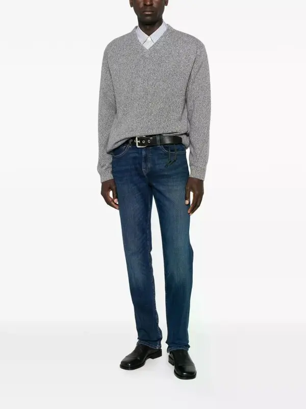 7 For All Mankind Faded-effect Whiskered Jeans