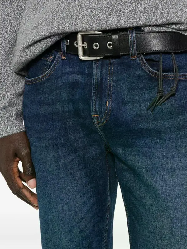 7 For All Mankind Faded-effect Whiskered Jeans