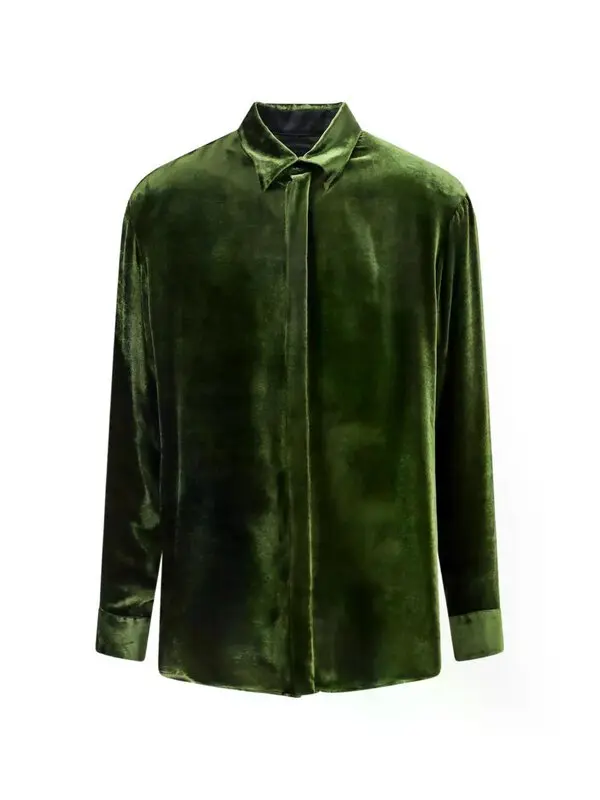 Giorgio Armani Velvet Concealed-front Shirt