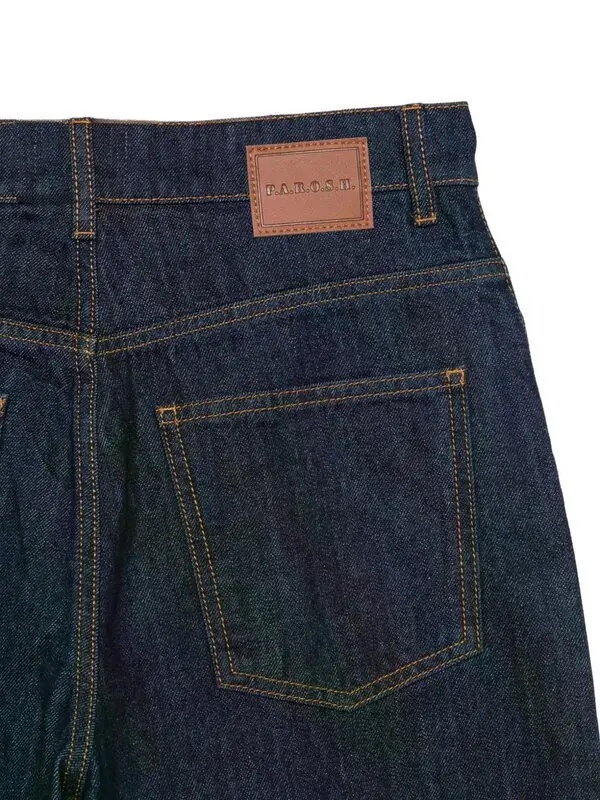 P.a.r.o.s.h Cojin26 Contrast-stitch Wide-leg Jeans