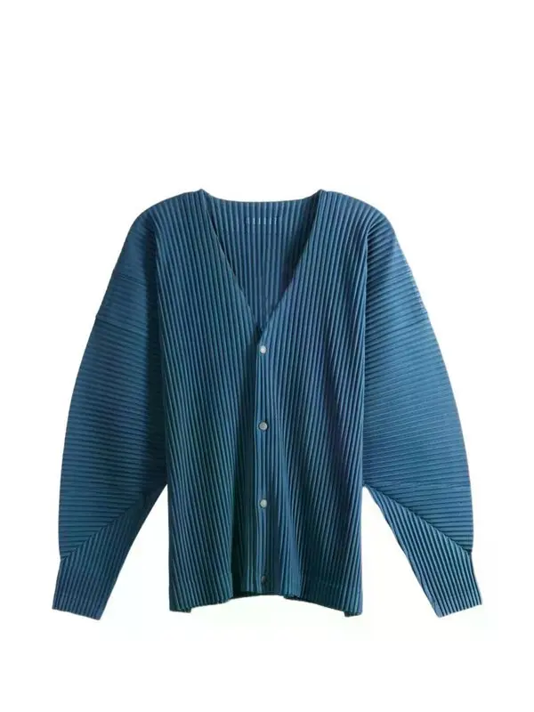 Issey Miyake Plissé-effect V-neck Cardigan