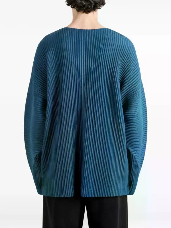 Issey Miyake Plissé-effect V-neck Cardigan