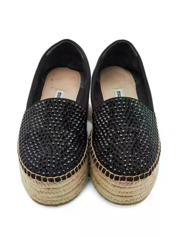 Miu Miu Crystal-embellished Platform Espadrilles