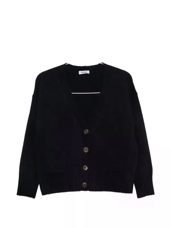 BASE MILANO V-neck Wool Cardigan