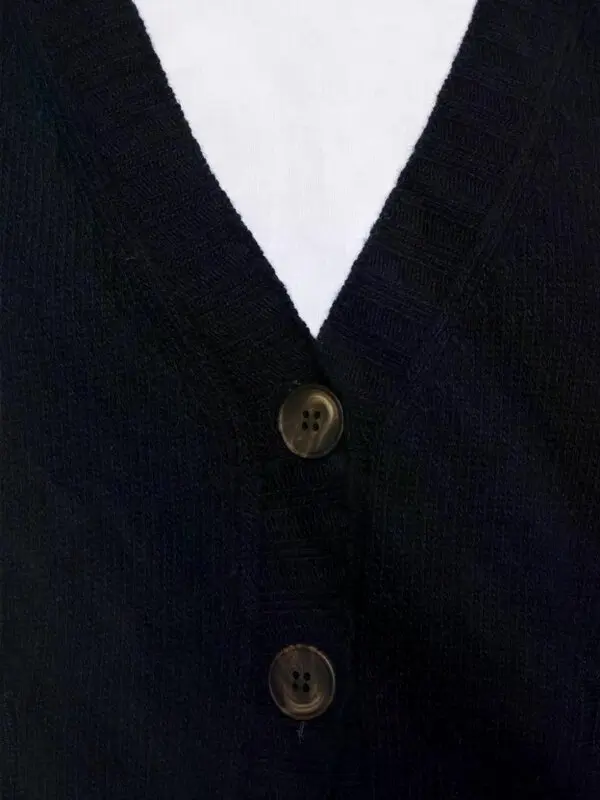 BASE MILANO V-neck Wool Cardigan