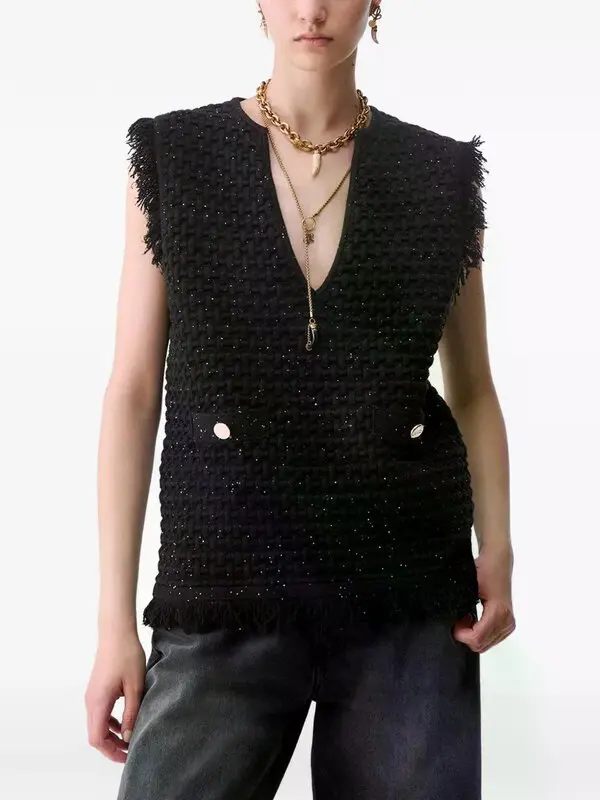 Liu Jo Fringed Detail Waistcoat